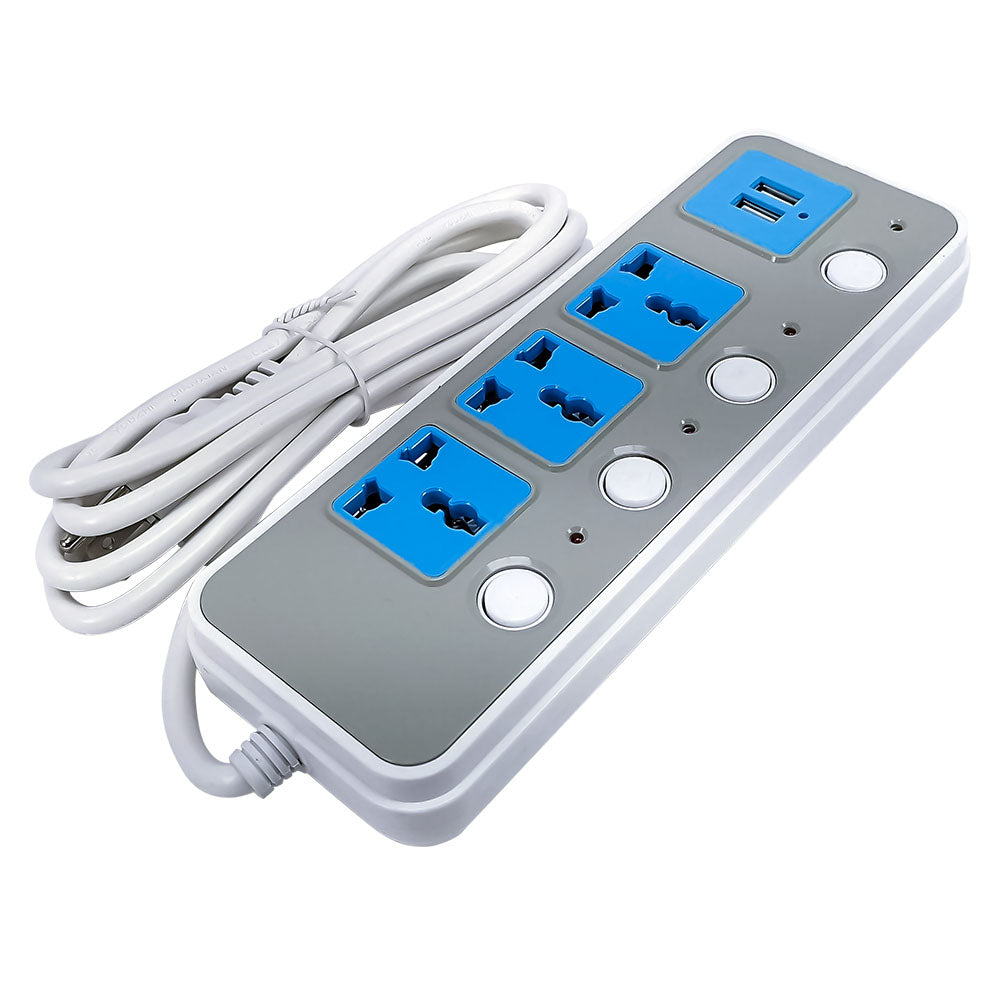 Multicontacto 3 entradas + 1 x2 USB | MP-MULTIC4N – Master Electronicos